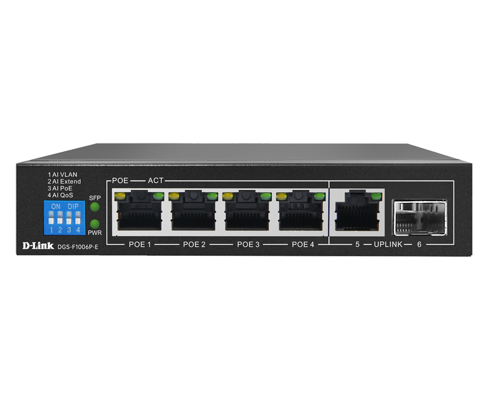 D-Link DGS-F1006P-E 6-Port 250m PoE+ Gigabit Switch – Kenya Tech Store